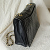 Chanel Vintage Black Lambskin Matelasse Quilted Full Flap Bag - The ...